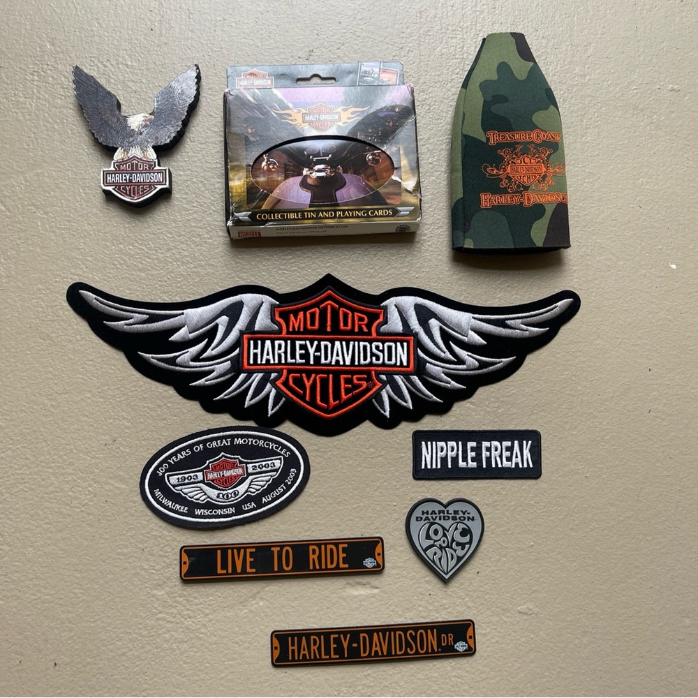 Harley Davidson Mix Embroidered Logo, Magnets, Playin… - Gem